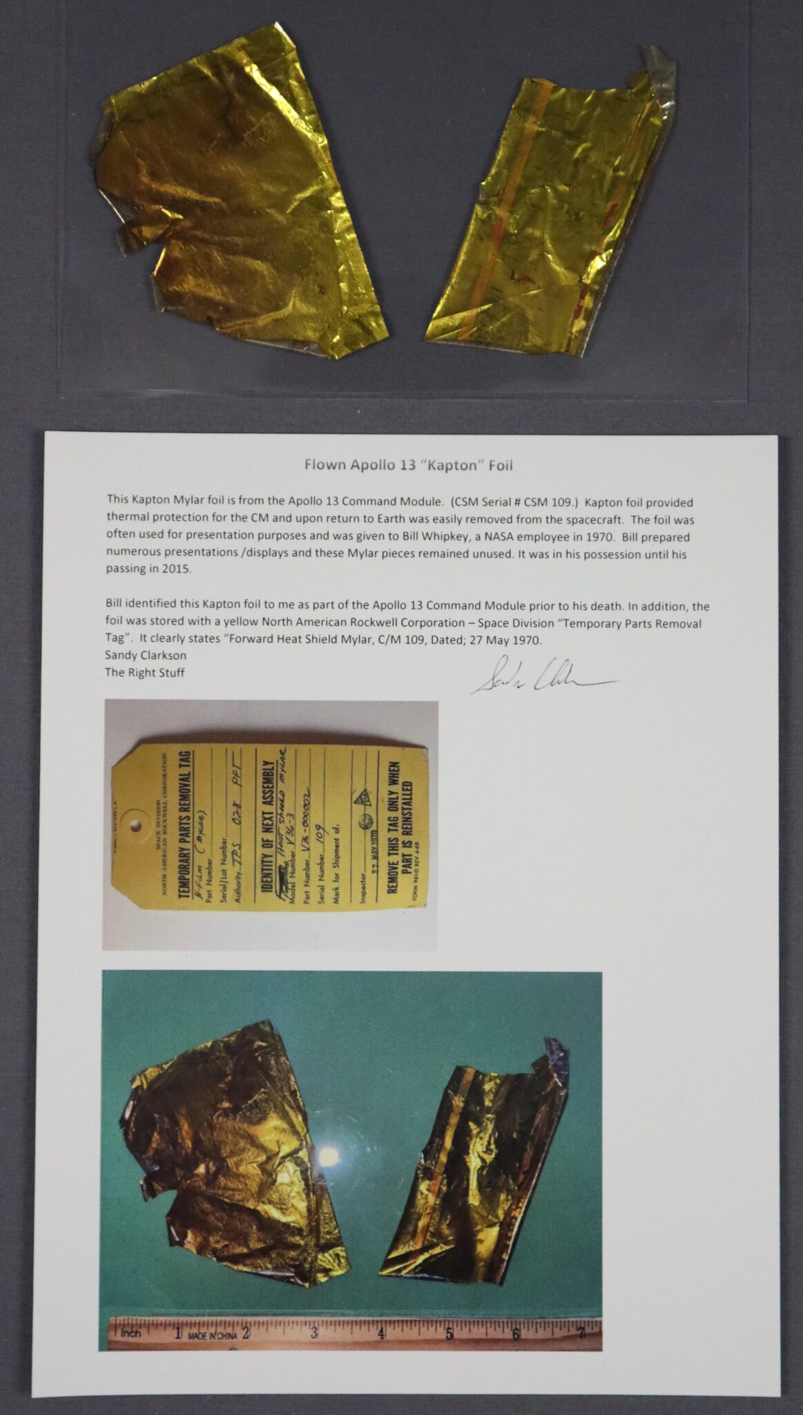 APOLLO 13 FLOWN KAPTON COVERS - Apollospace