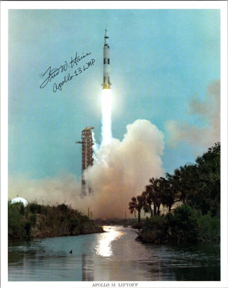 Apollo 13 Fred Haise Signed NASA Lithograph of Apollo 13 Launch ...
