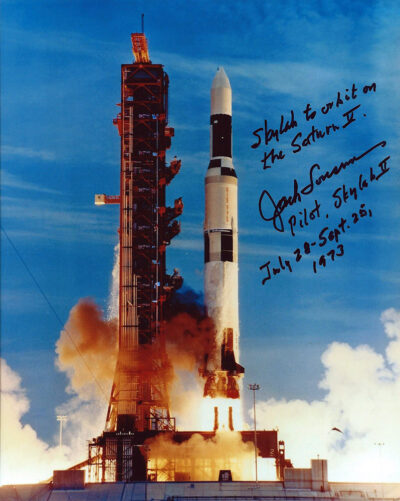 Skylab 3 Astronaut Jack Lousma Signed Color Skylab 1 Launch Photo - Apollospace