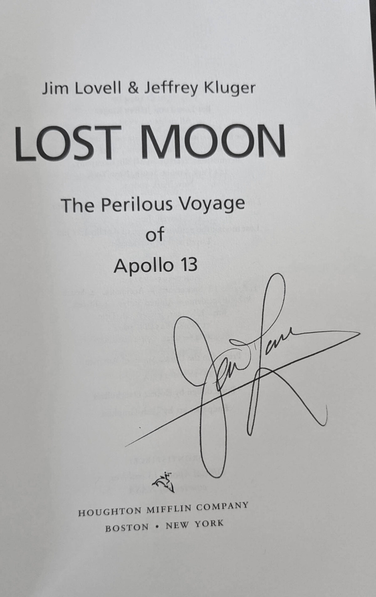 Apollo 13 James Lovell Signed Book Lost Moon - Apollospace