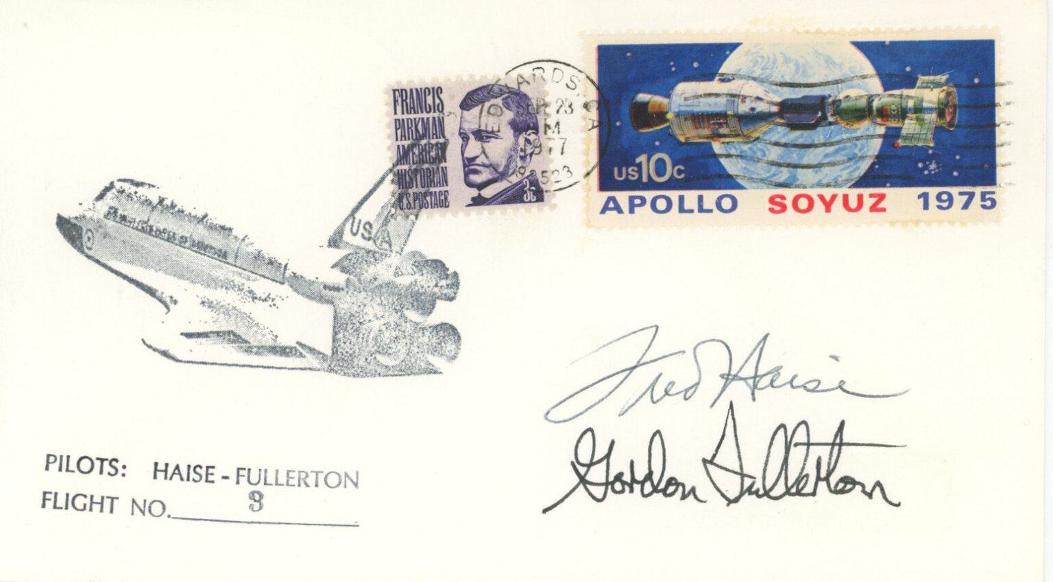 STS Enterprise Flight 3 Cover Signed by Fred Haise & Gordon Fullerton ...