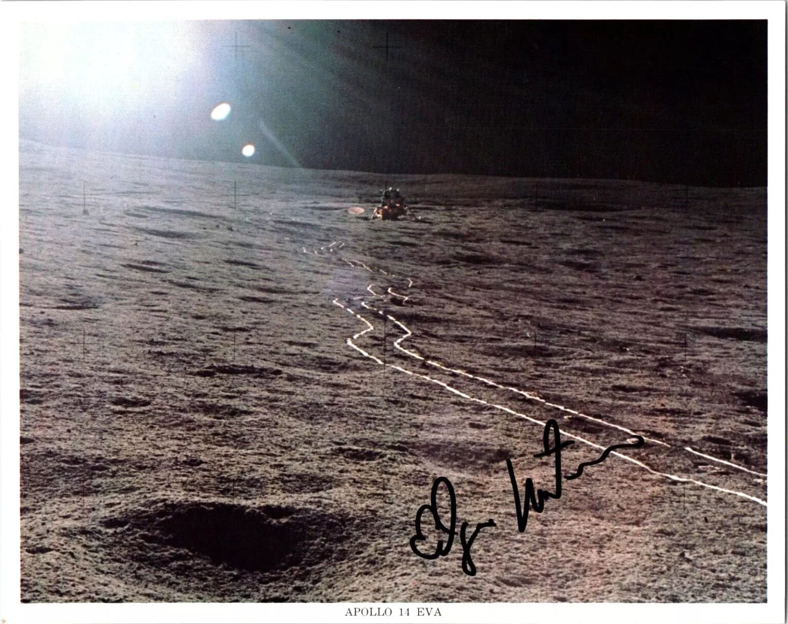 Apollo 14 Moonwalker Edgar Mitchell Signed NASA Apollo 14 EVA Lithograph - Apollospace