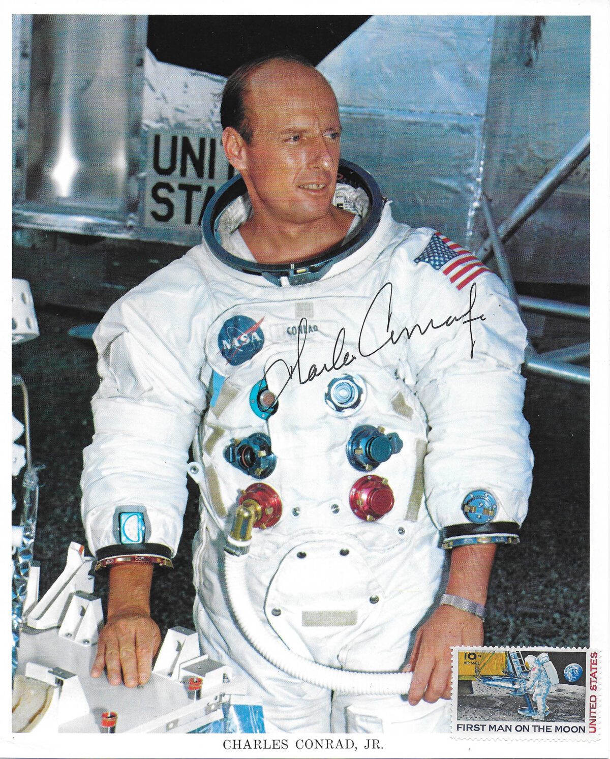 Apollo 12 Moonwalker Charles Conrad Signed NASA WSS Lithograph - Apollospace