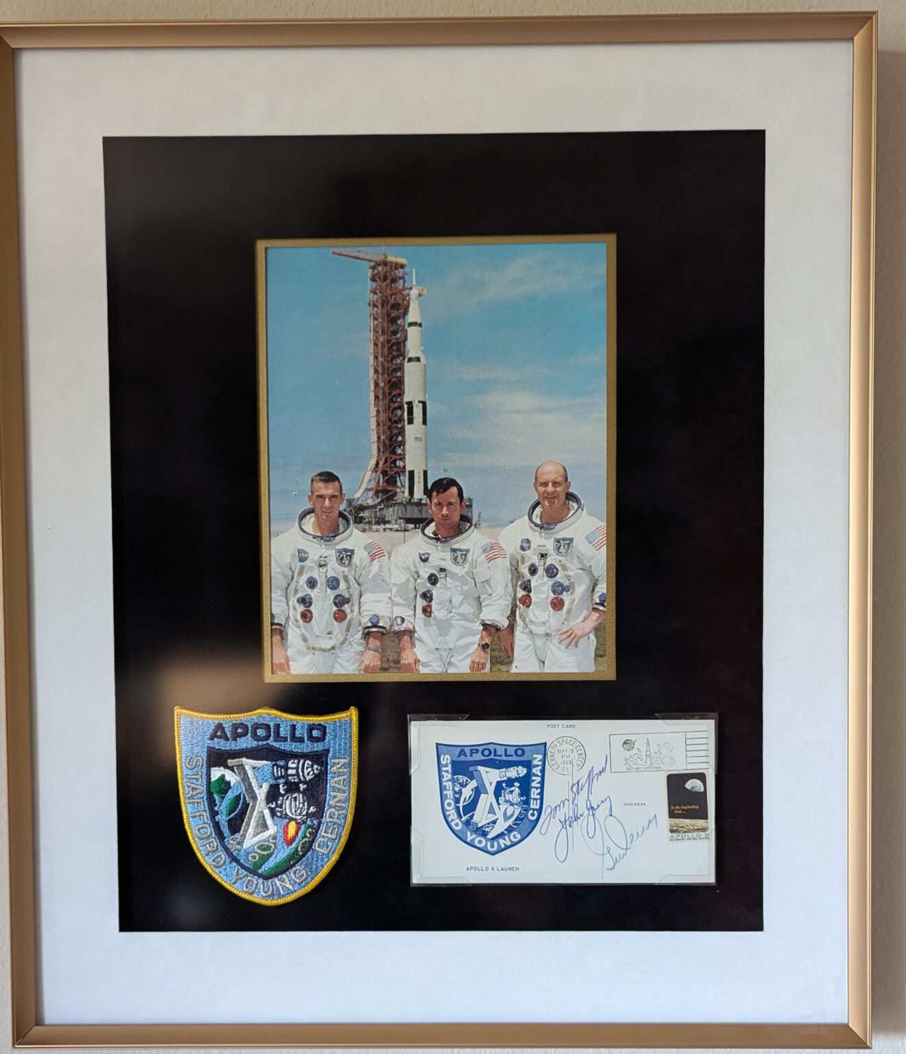 Apollo 10 Crew Signed Framed Presentation - Apollospace